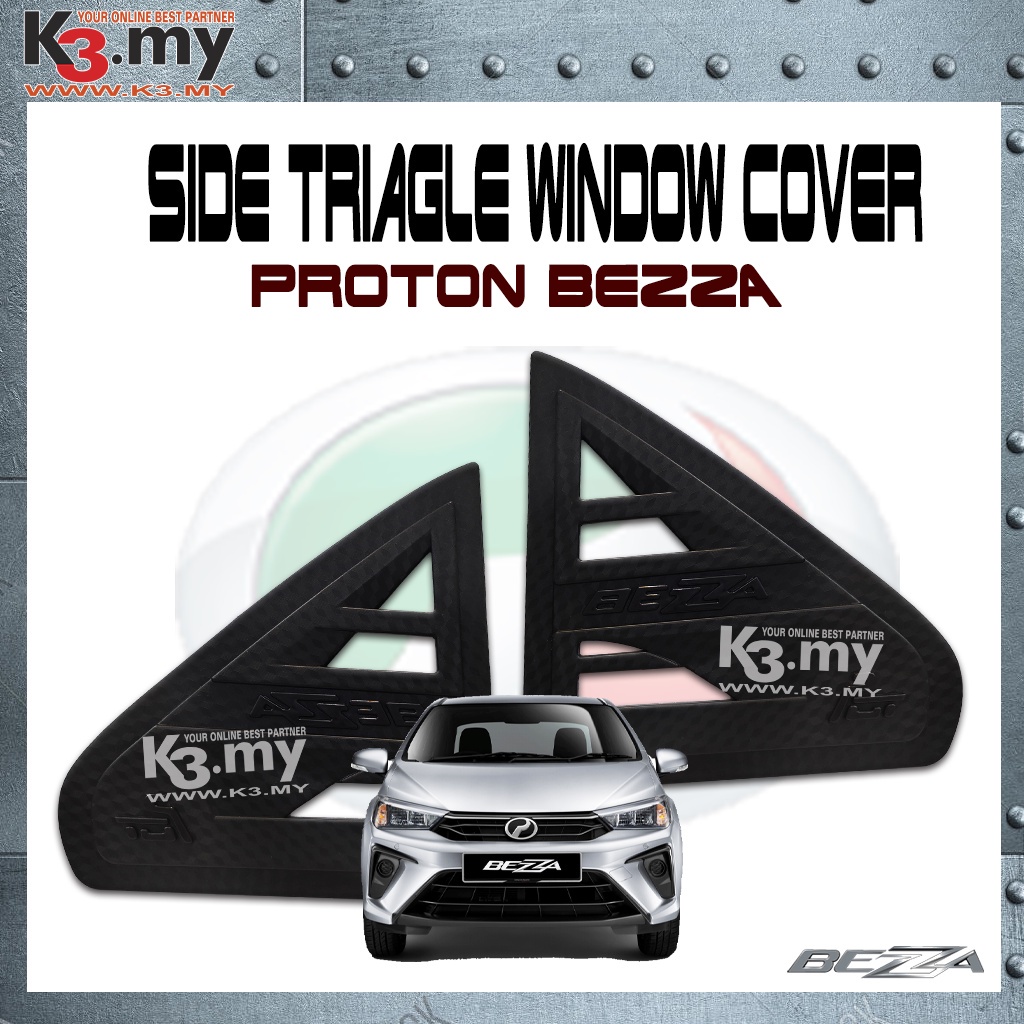 Perodua Bezza 3D Carbon Triangle Mirror Rear Side Window Cover (2pcs ...