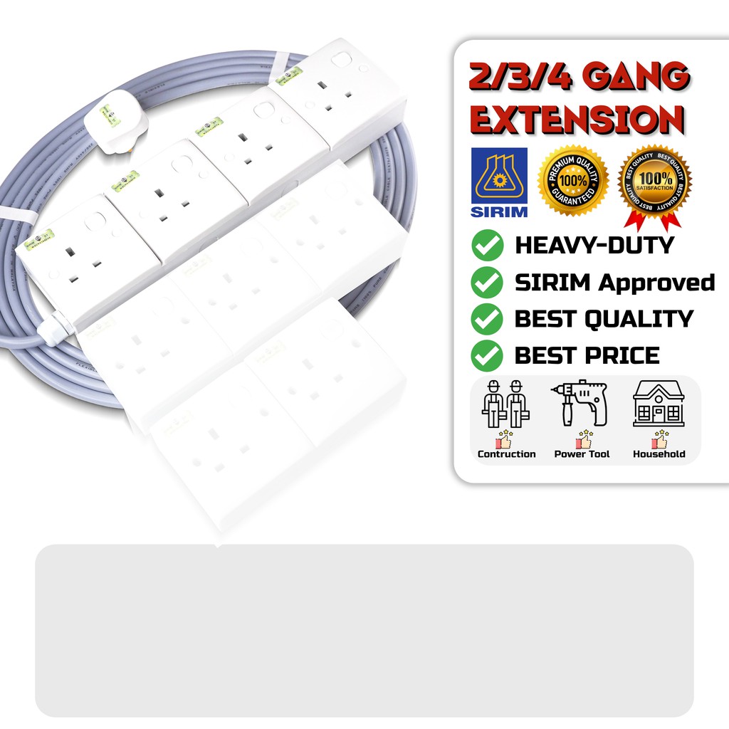 (SIRIM Approved) ME HEAVY-DUTY EXTENSION 100% Pure Copper Wire/Cable ...