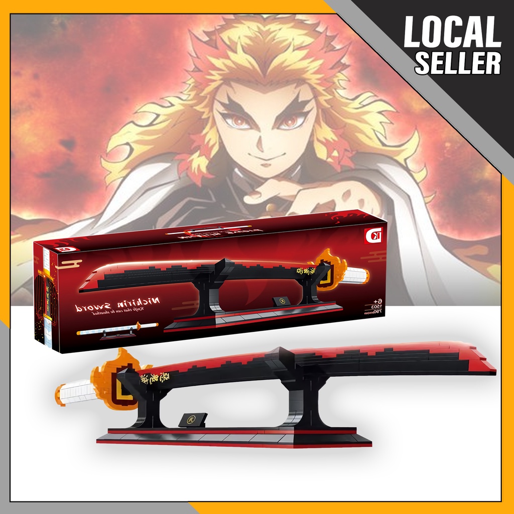 🔥Local Seller🔥 Building Blocks Flame Hashira Sword Model 1:1 Exquisite ...
