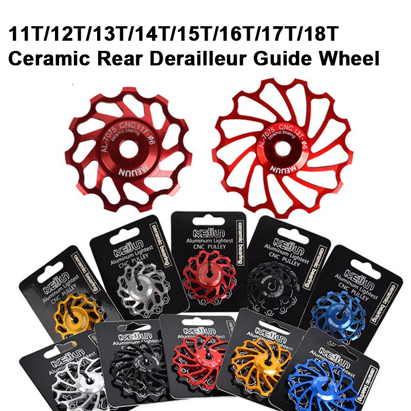 2pcs/set Cycling tools Bike Ceramic Pulley Aluminum Alloy Rear Derailleur 11T/13T/12T/14T/16T ...
