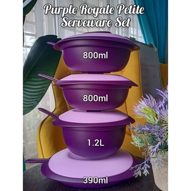 💯 TUPPERWARE Purple Royale Petit Serveware Set | Shopee Malaysia