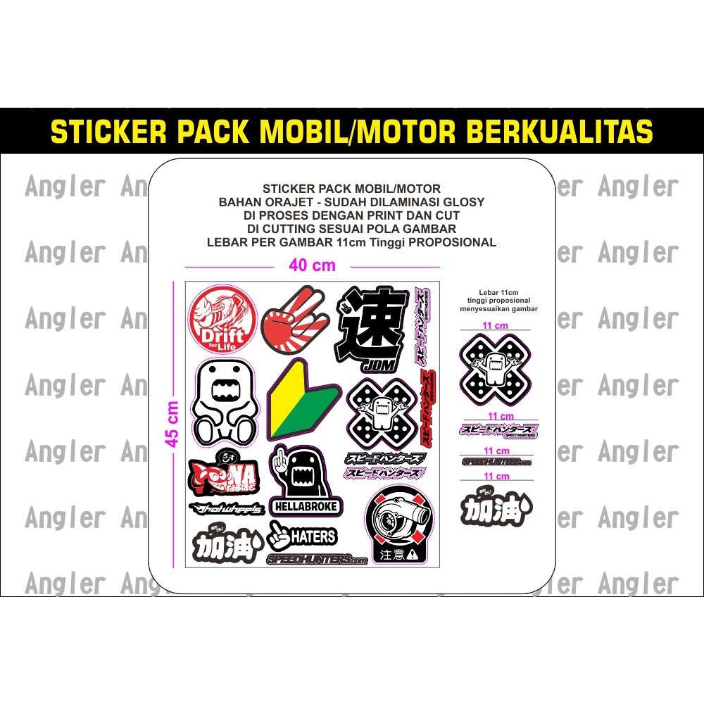 Jdm racing Pack Sticker for jdm racing brand cars/motorbikes | Shopee ...