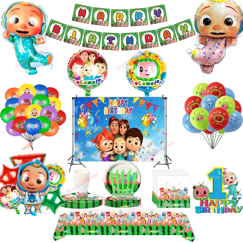 Cocomelons Birthday Party Decorations Banner Tablecloth Paper Cups ...