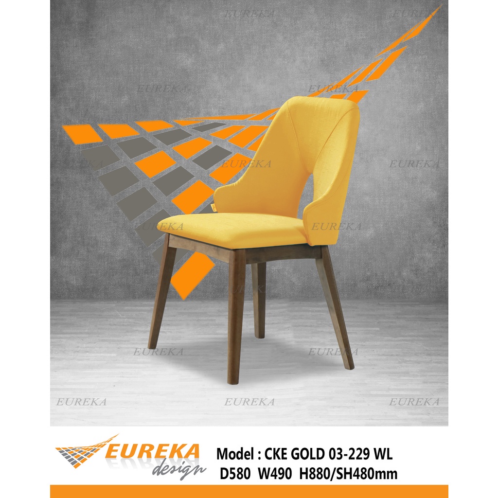 EUREKA Dining Chair Wood Fabric Modern / Kerusi Makan 03229WL (Deliver ...