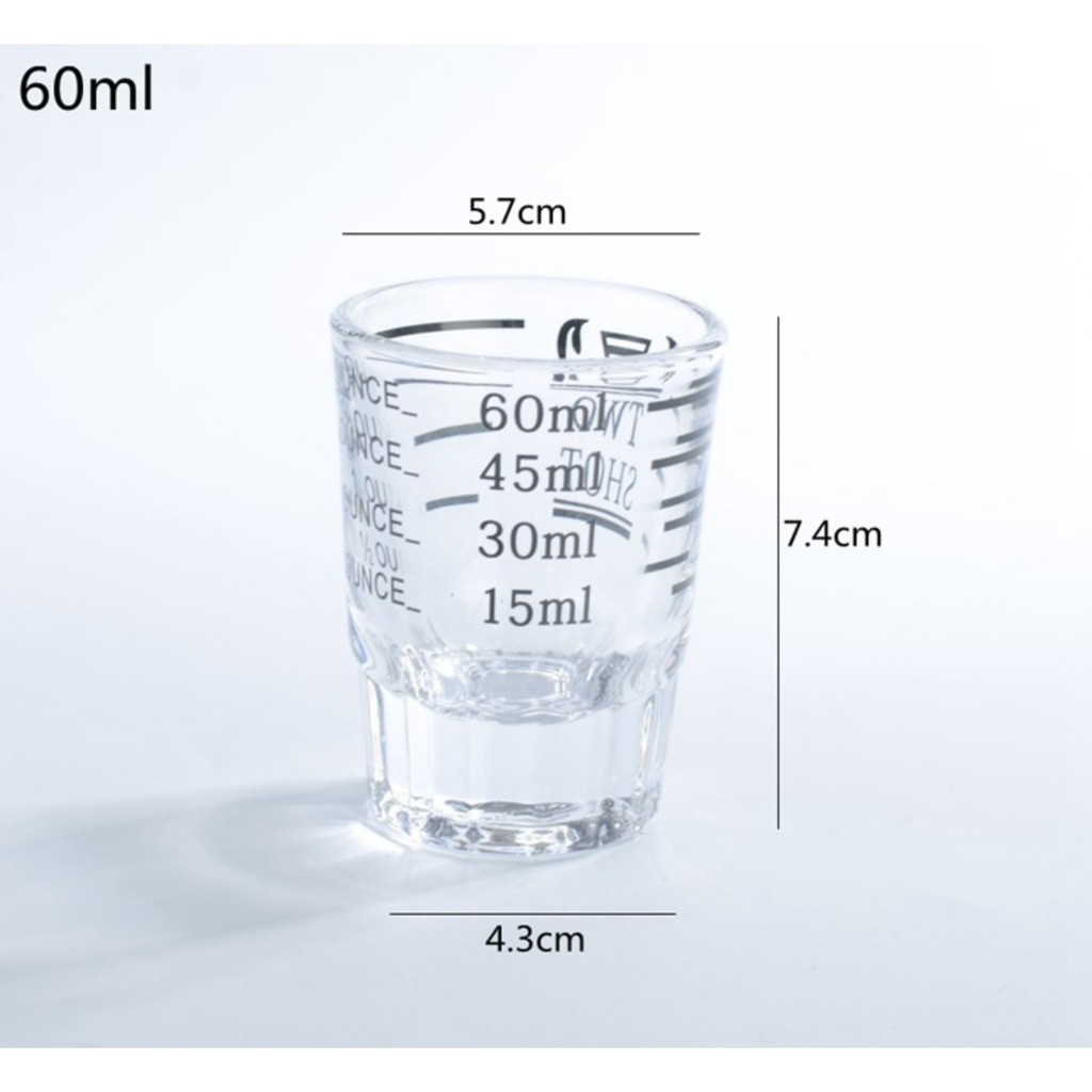 30/45/60/90ml Thickened Glass Ounce Cup Ounce Cup Graduated Measuring ...