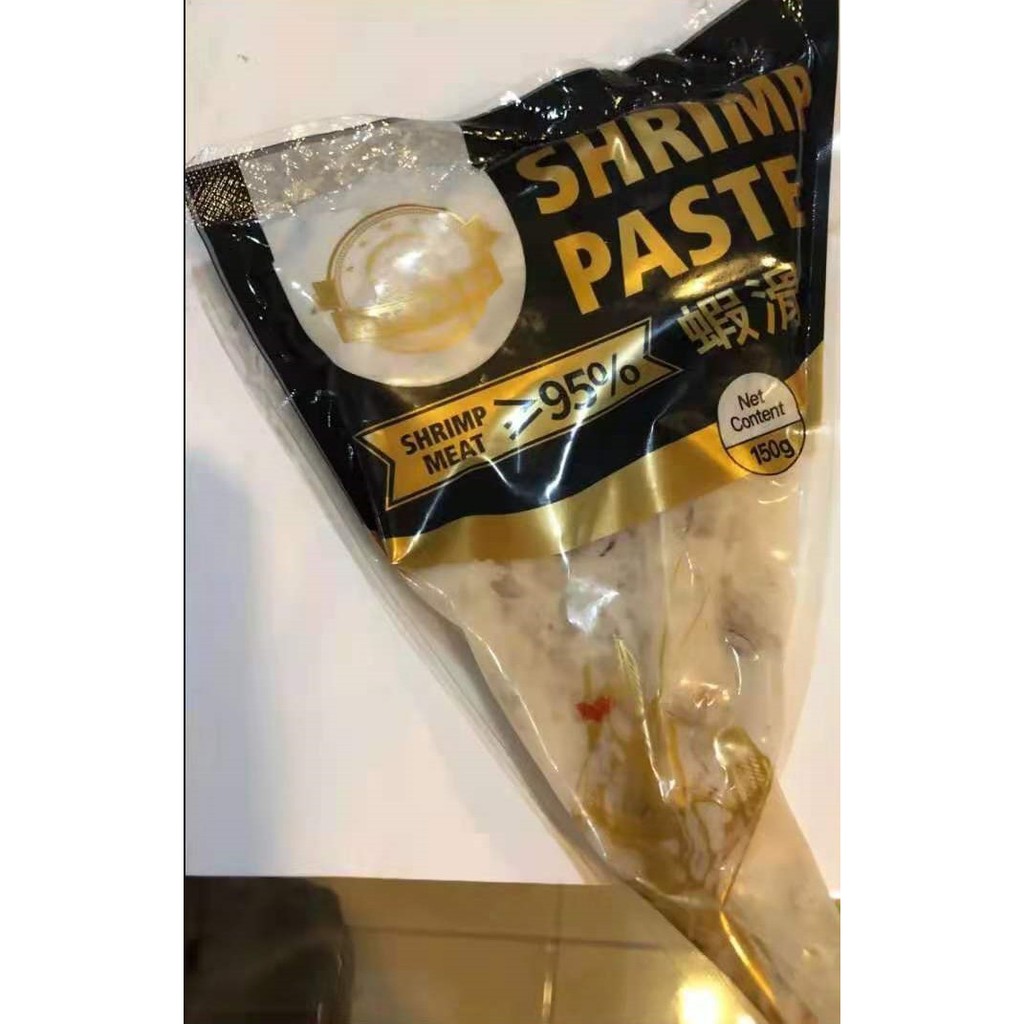 FROZEN HALAL Shrimp Prawn Paste 95% Pure / 虾滑 (150gm x 5 packs ...