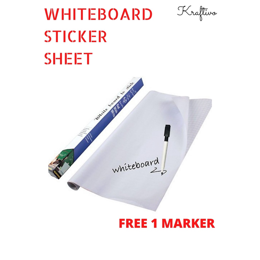 [ STICKER SHEET ] REMOVEABLE PEEL & STICK WHITEBOARD / BLACKBOARD ...