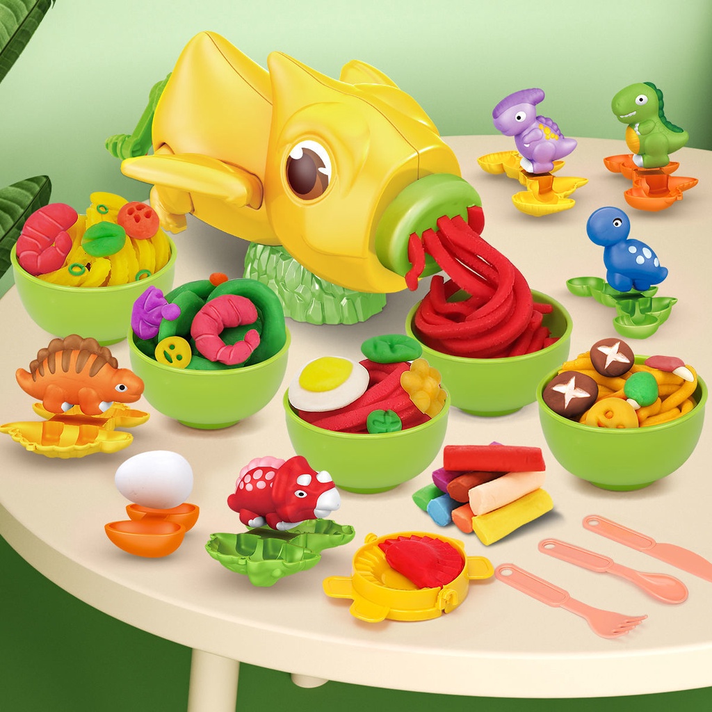 2in1 Play Doh Dinosaur Clay Color Mud Assemble DIY Dinosaur Toys For ...