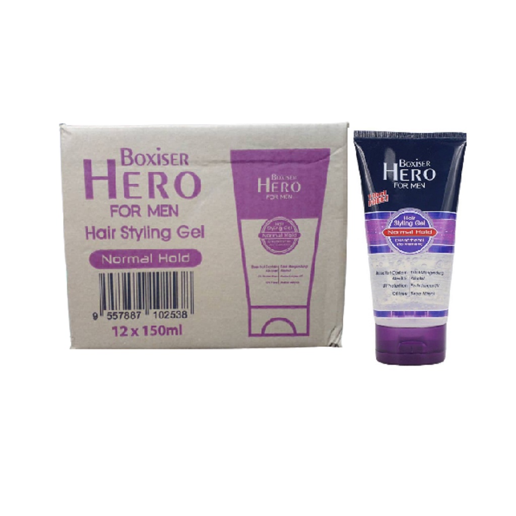 Boxiser Hero Hair Styling Gel Tube - Normal Hold (150mlx12)1CARTON ...