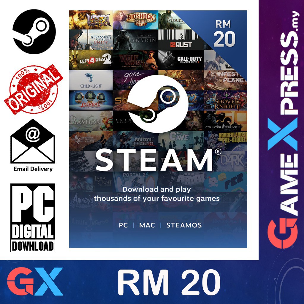 gaming| gaming mouse| [24/7 Email / Self Claim] Steam Wallet RM20 ...