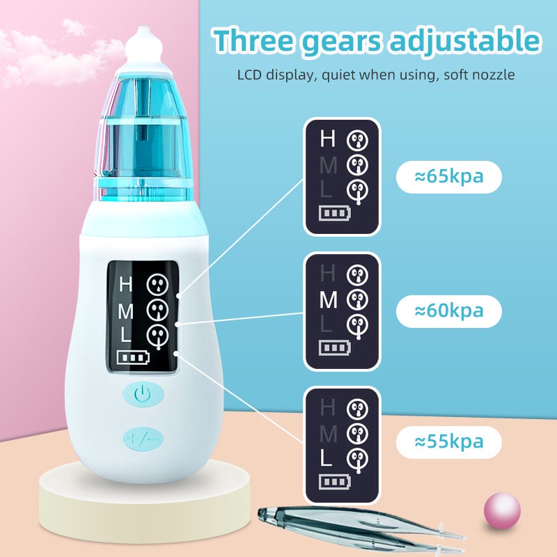 Children's Nasal Aspirator Electric LED Display Nose Cleaner Inhaler ...
