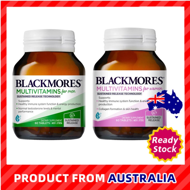 Blackmores Multivitamin for Women & Men 60 Tablets Support The Metabolism, Energy Production ...