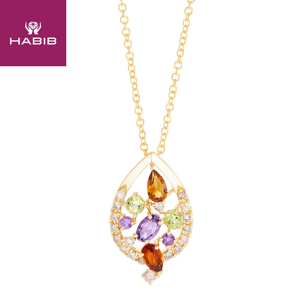 HABIB Chic Collection Multi-Coloured Gemstone Diamond Necklace in ...