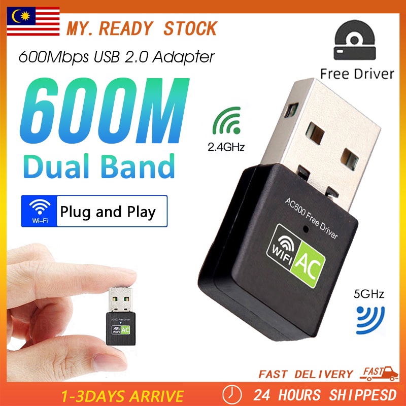 【Free Driver】600Mbps Wireless USB Wifi Adapter Dual Band 2.4G/5GHz 802 ...