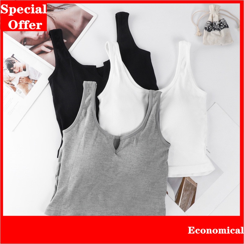 Fixed Cup One-Piece Vest Women New Style Fashion Thin Small Camisole ...