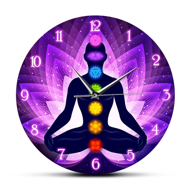 Creative Lotus Seat Meditation People Modern Wall Clock 12-Inch Sage ...