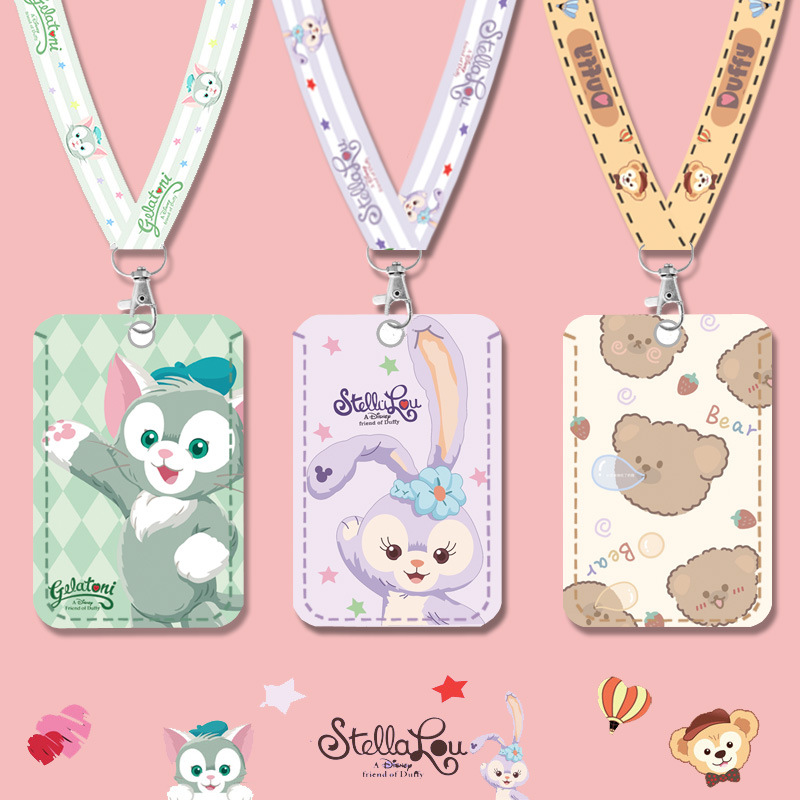 Student Hanging Neck Card Holder Protective Cover with Keychain and ...