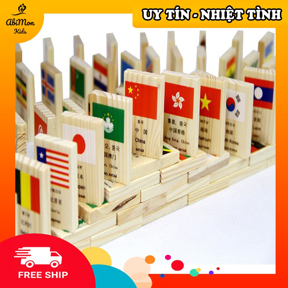 Wooden Domino Flags of Countries (100 pieces) ️ High quality Montessori ...