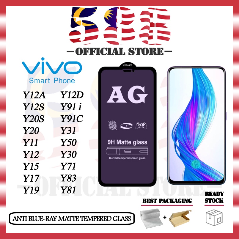 Vivo Y04 Y39 Y29 Y19s Y28s Y38 Y18 Y27s Y17s Y36 Y16 Y20 Y17 Anti Blue-Ray Matte Full Tempered ...