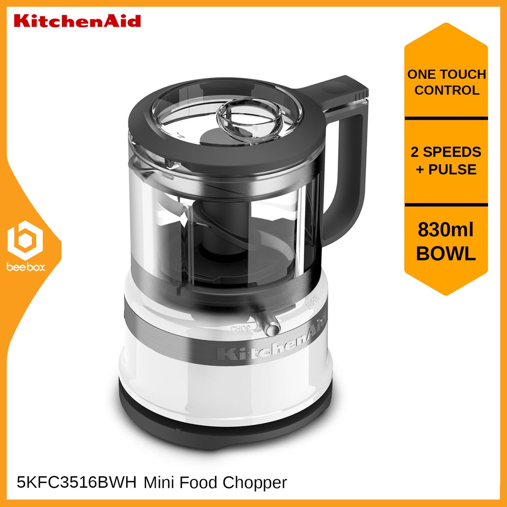 KitchenAid 830ml Mini Food Chopper 2 Speed + Pulse White 5KFC3516BWH ...
