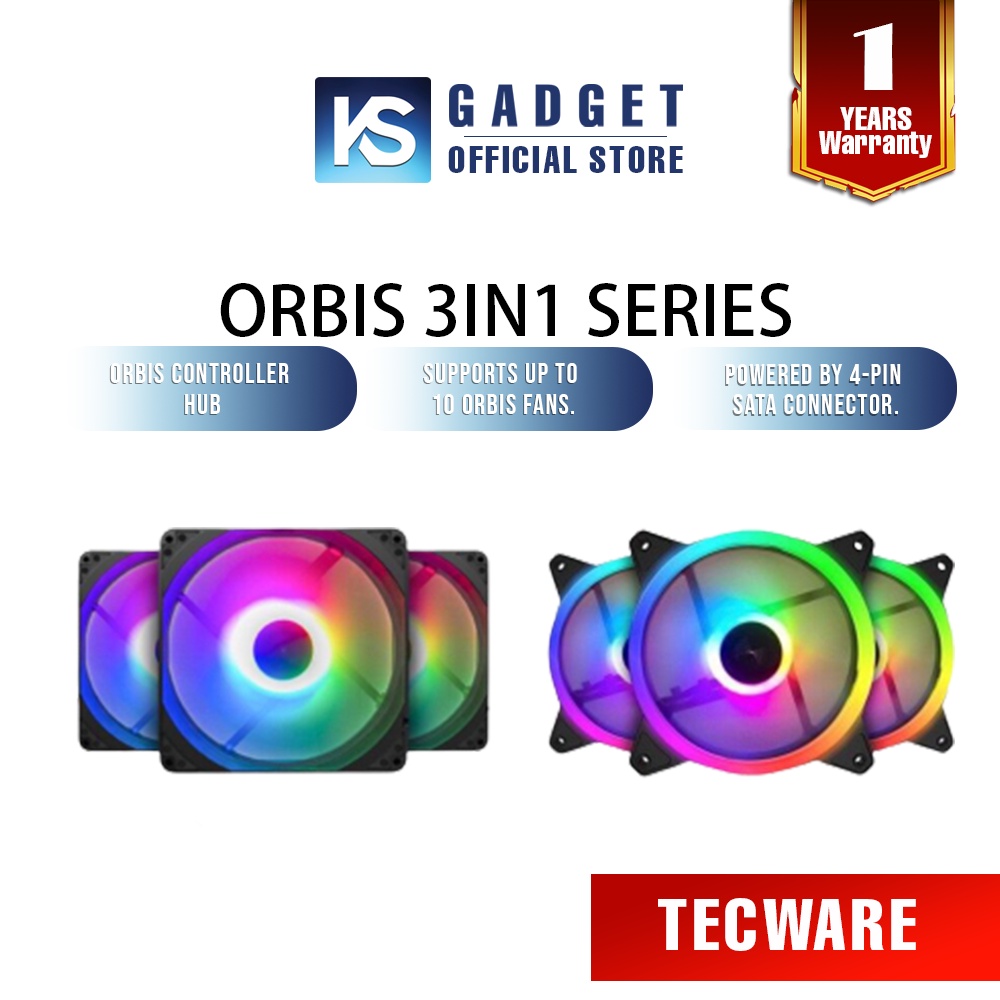 Tecware ORBIS F1 / ORBIS F3 Starter Kit with 3x F1 / F3 ARGB Fan ...