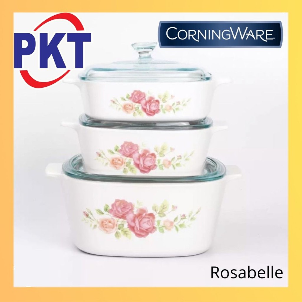 [ A-140 ] Corningware 6pc Casserole Set [ Rosabelle ] ROS Periuk Kaca ...