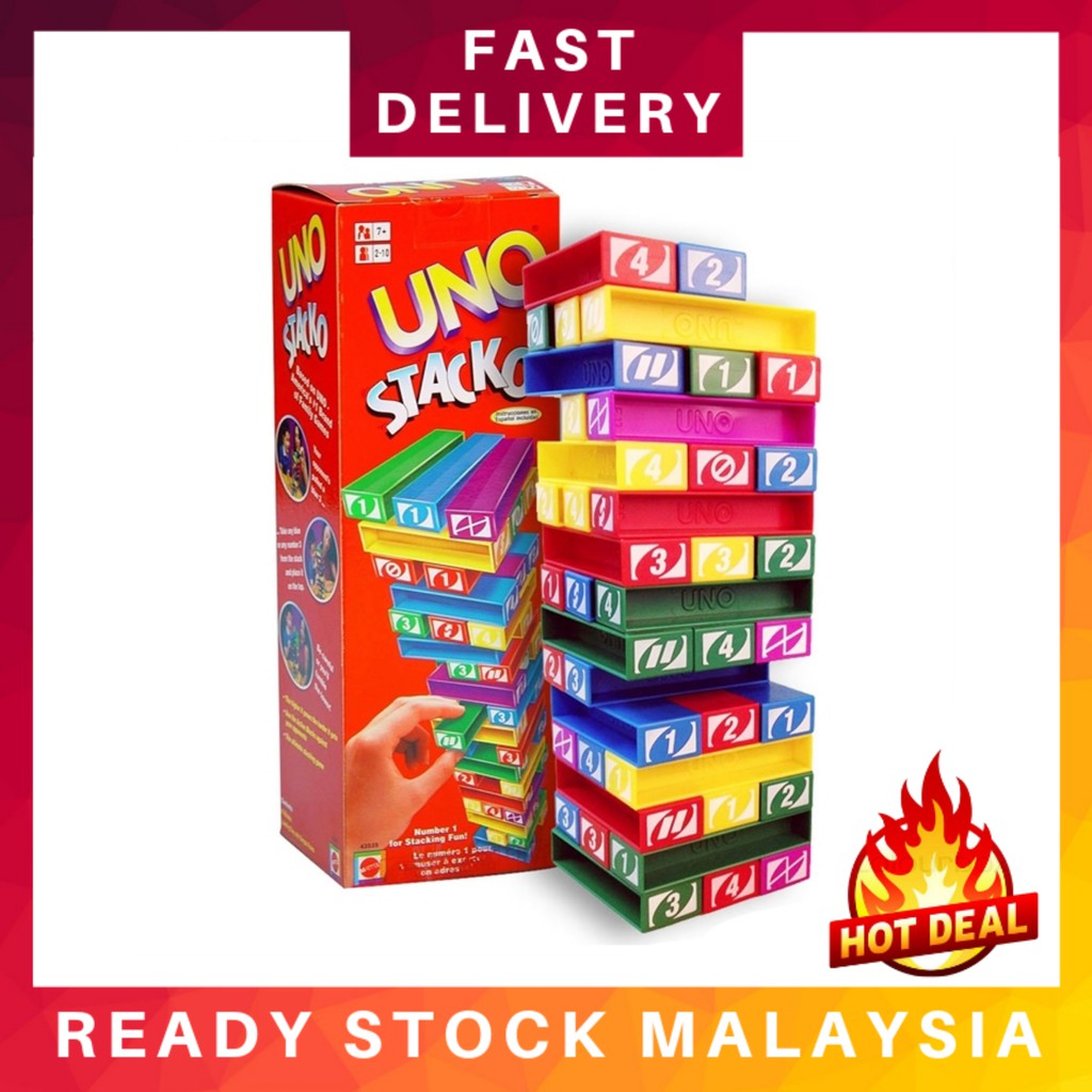 (READY STOCK) Uno Stacko Stacking Jenga Game | Stacking Block Game ...
