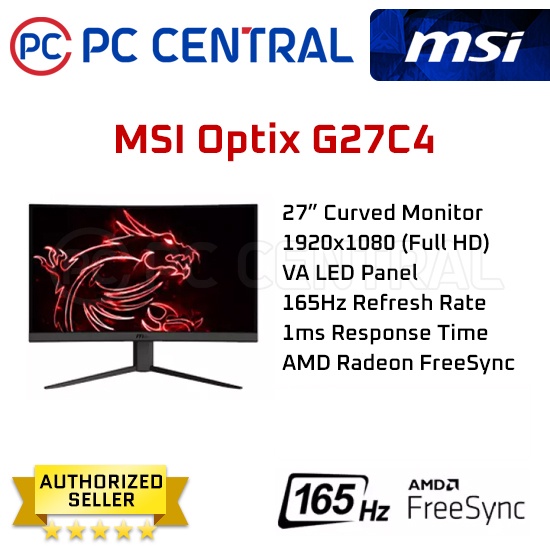 MSI Optix G27c4 27" Full HD Curved Gaming Monitor (165hz) | Shopee Malaysia