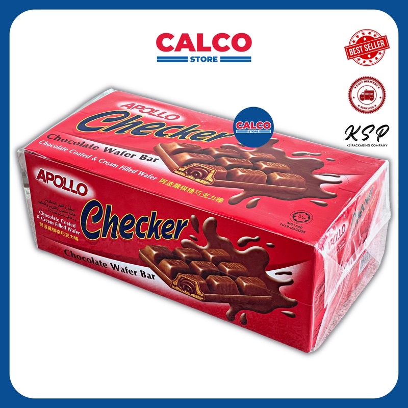 [CALCO] Apollo Checker A1777 Chocolate Coated & Cream Filled Wafer Bar ...