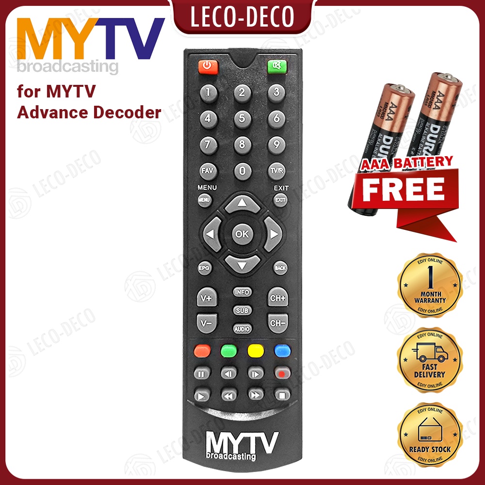 【NEW】 ORIGINAL MYTV Remote Control SMALL untuk edaran Dekoder Digital ...