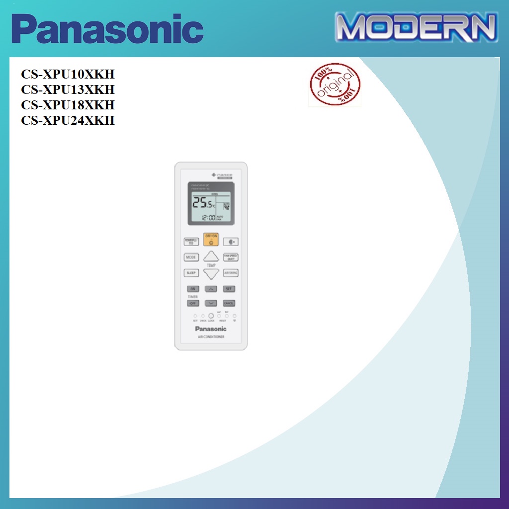 XPU10XKH PANASONIC AIR COND REMOTE CONTROL (NEW MODEL ) : CS/CU ...