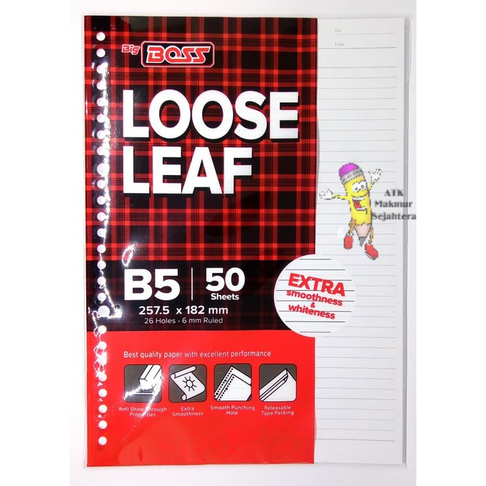 Loose Leaf / Big Boss B5 File Contents 50 Sheets | Shopee Malaysia