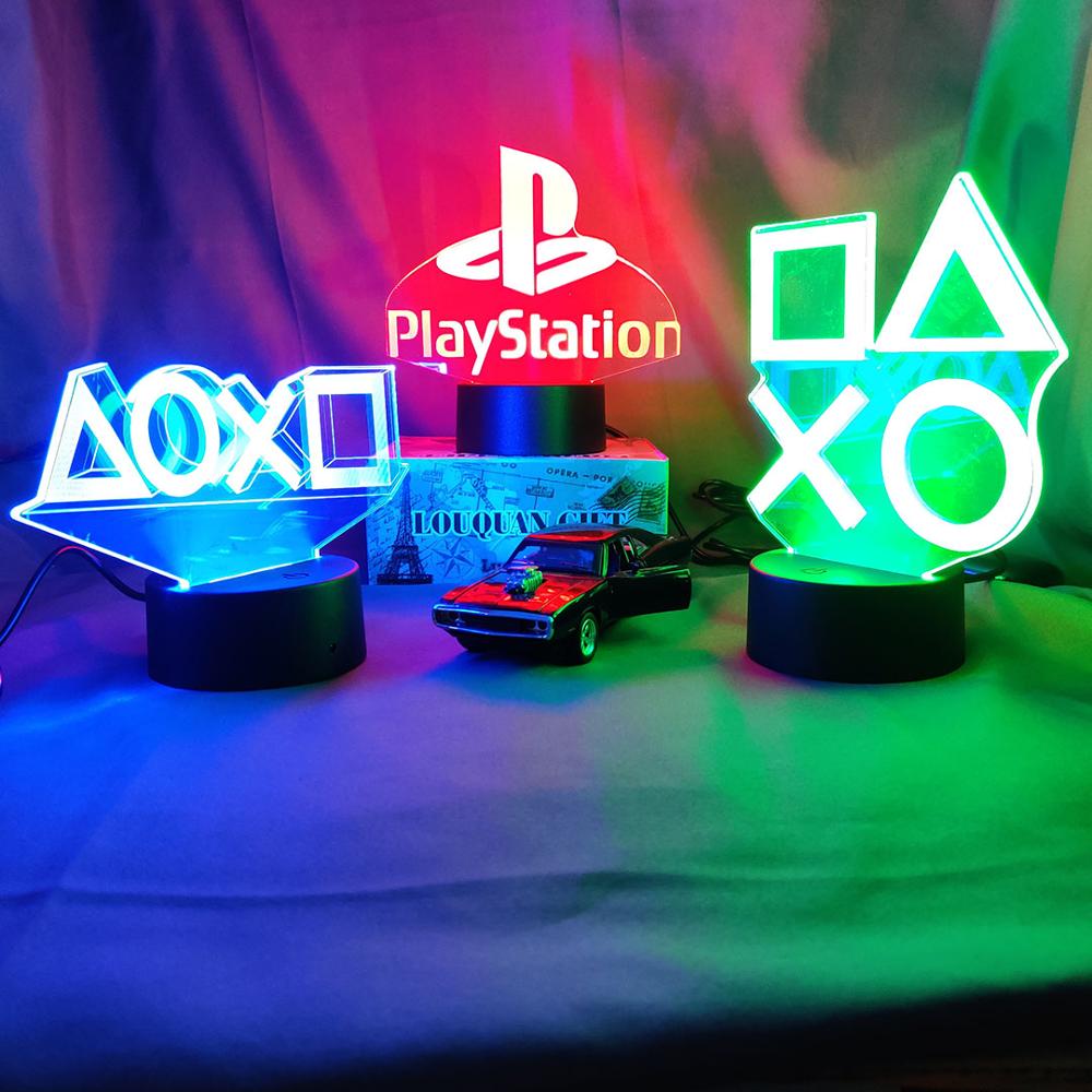 PS4 Gaming Room Desk Setup Lighting Decor LED Night Lamp on the table ...