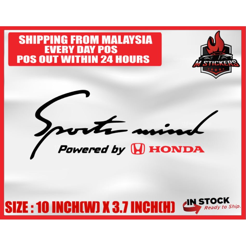 [M STICKERS] SPORT MIND HONDA 2 COLOR CAR STICKER | Shopee Malaysia