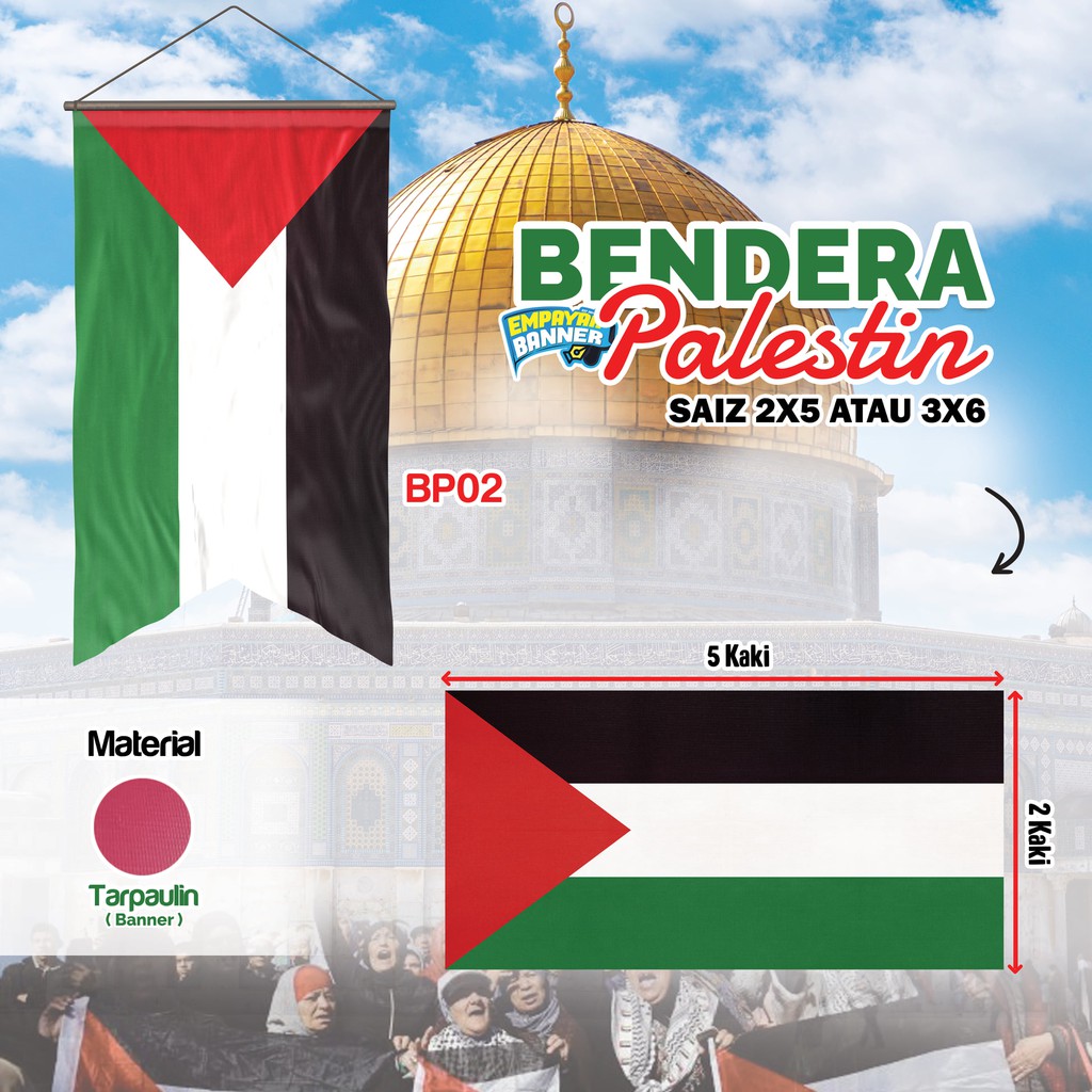 Flag Bendera Negara Palestin Palestine Palestina Muslim KUALITI BAIK ...