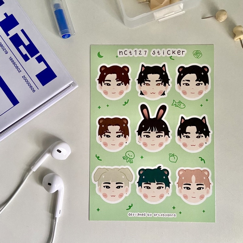 NCT127 CUTE CHIBI A6 STICKERS SHEET | Shopee Malaysia
