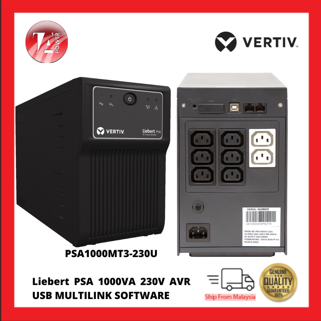 Libert PSA 1000VA 230V AVR USB Multilink Software PSA1000MT3-230U ...