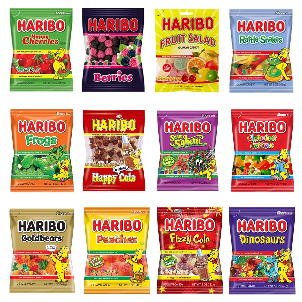 80g NEW Haribo Ghostly Gummies Halloween Happy Grapes /Happy Cola Sour ...