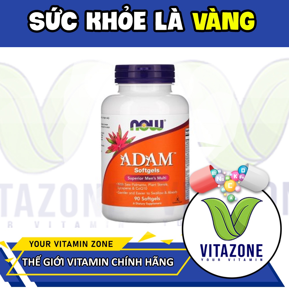 Now ADAM health food, multivitamin for men, box of 90 tablets | Shopee Malaysia
