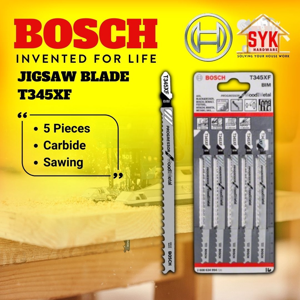 SYK BOSCH Jigsaw Blade T345XF (5 Pcs) For Wood and Metal Jig Saw Blade ...