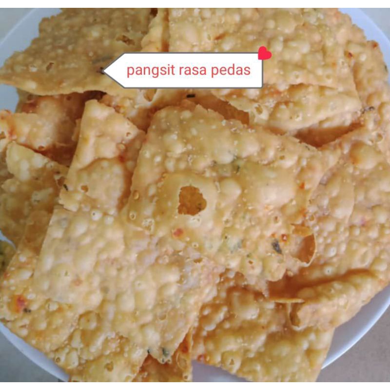 KRUPUK PANGSIT PEDAS & ORIGINAL (cocok buat toping bakso/mie ayam 200gr ...