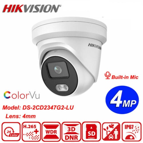 Hotdeal Hikvision DS-2CD2347G2-L / DS-2CD2347G2-LU ( Mic ) 4 MP ColorVu Acusense Fixed Turret ...