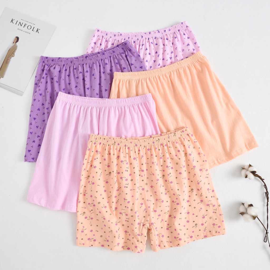 Middle-Aged Elderly Mothers' Underwear Cotton High-Waist Loose Boxer ...