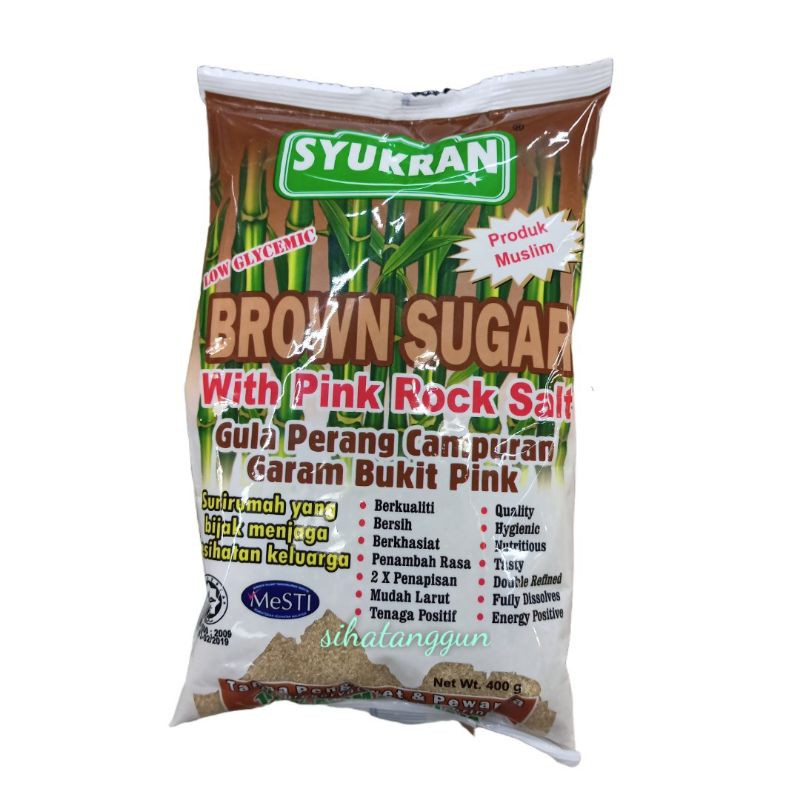 Gula Perang Syukran Rendah Glisemic campuran Garam Bukit Pink | gula ...