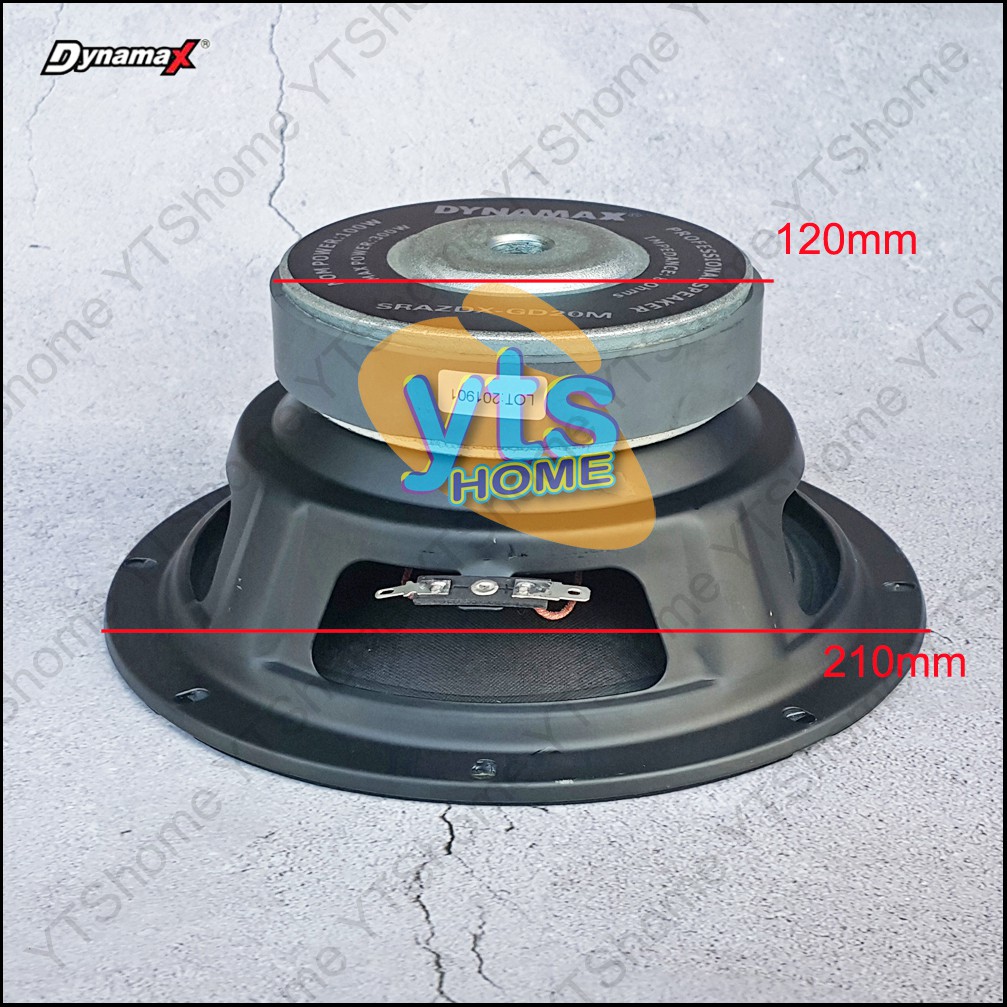 DYNAMAX 8 inch Woofer Speaker Unit 100 watt 8 ohm - SRAZDX-GD20M 1bijih/1pc | Shopee Malaysia