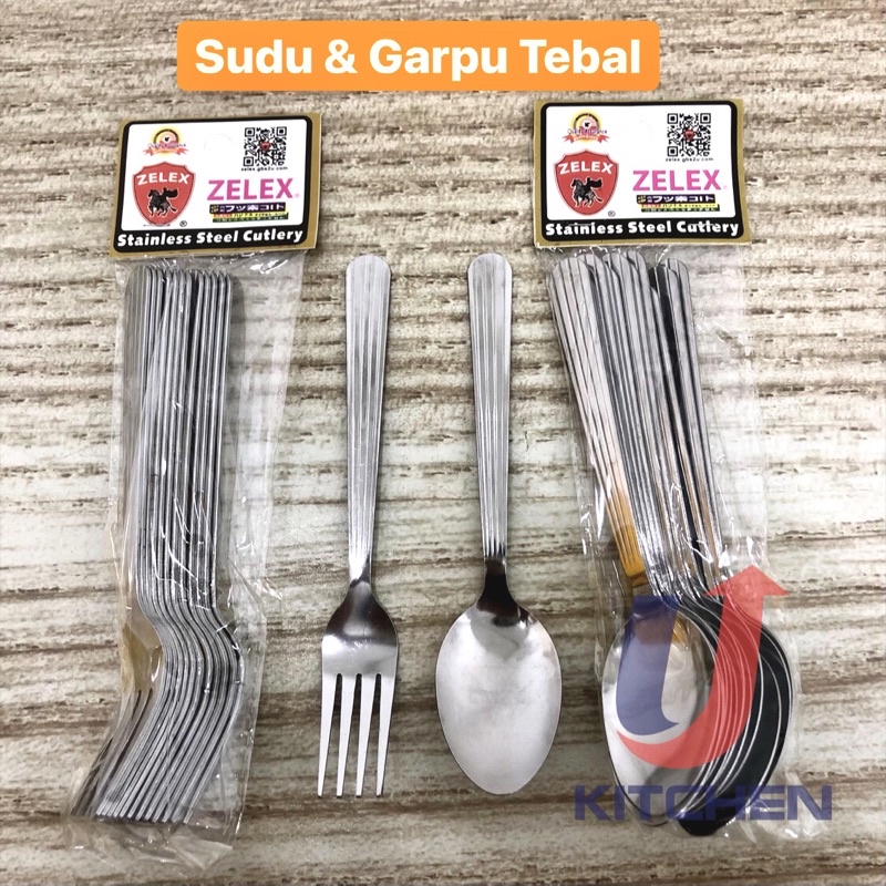 Fork And Spoon 925 SUDU GARFU STAINLESS STEEL THICK/TEBAL(12pcs/pack ...