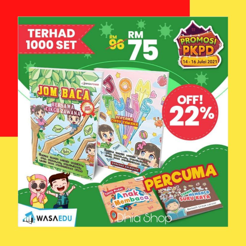 BUKU KOMBO JOM BACA JOM TULIS ADIK PANDAI MENGIRA Buku Tadika Pra ...