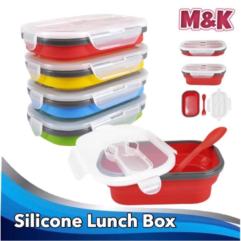 Foldable Lunch Box Food Keeper Folding Boxs Silicone Leakproof ...