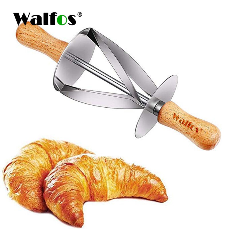 Walfos Stainless Steel Rolling Cutter For Making Croissant Bread Wheel ...