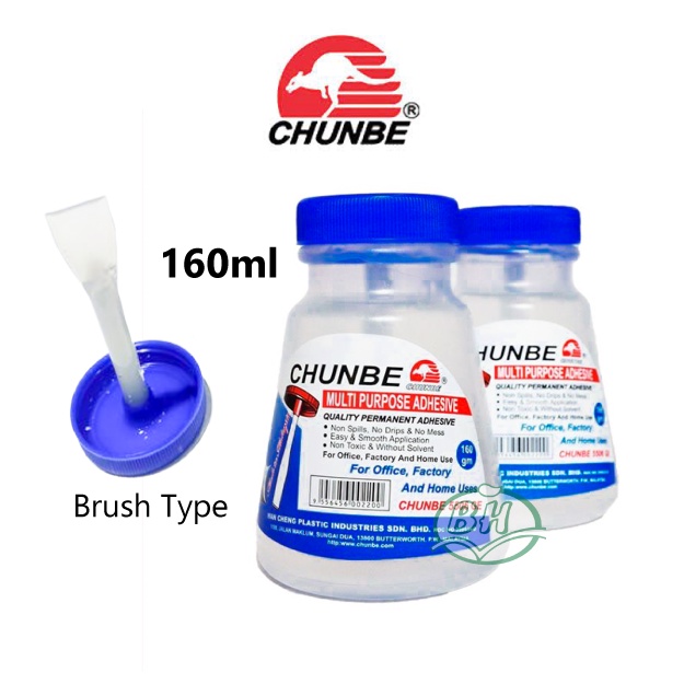 CHUNBE Clear Glue Brush Type 160ml for Art Use / Office Glue / Student ...